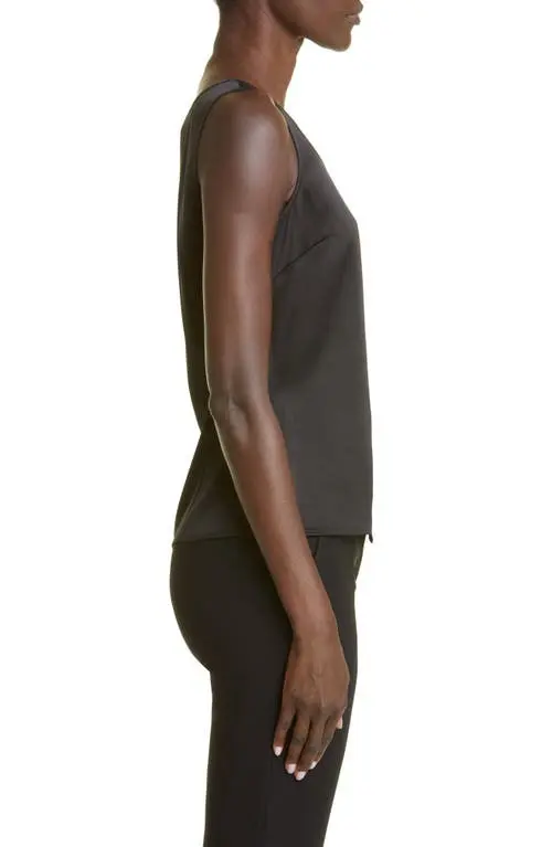 St. John Collection Liquid Satin Round Neck Shell - Cavr Caviar
