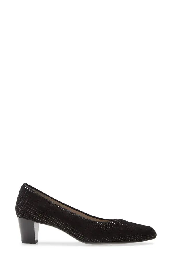 ARA Kelly Pump - Black Punti Suede