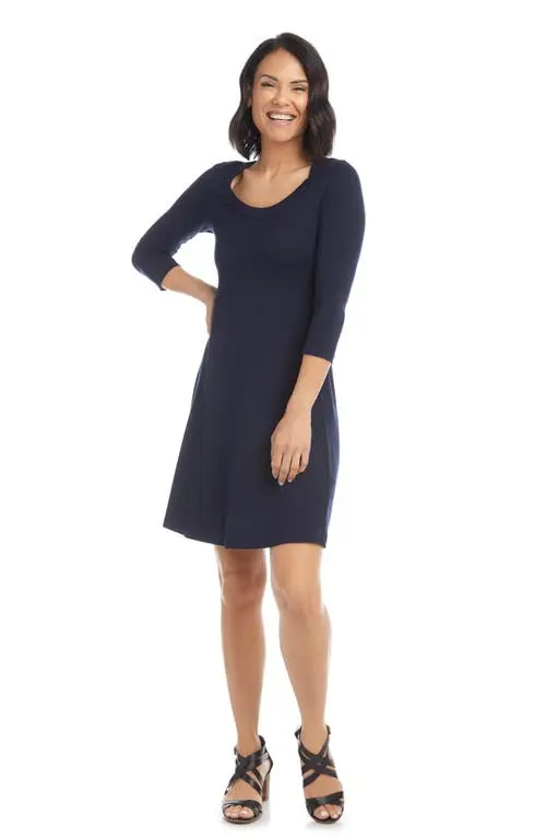 Karen Kane A-line Jersey Dress - Navy