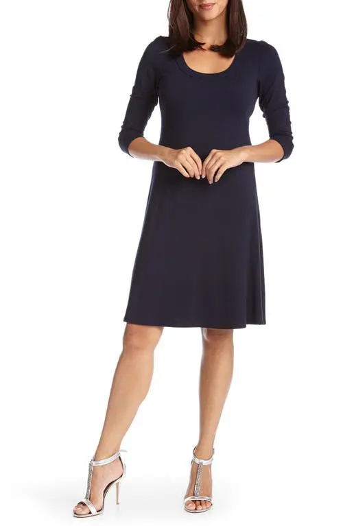 Karen Kane A-line Jersey Dress - Navy