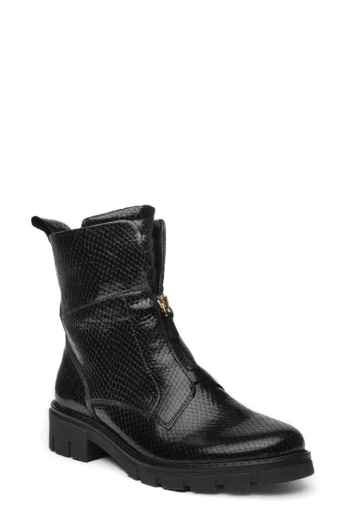ARA Deon Leather Bootie - Black Snake Print