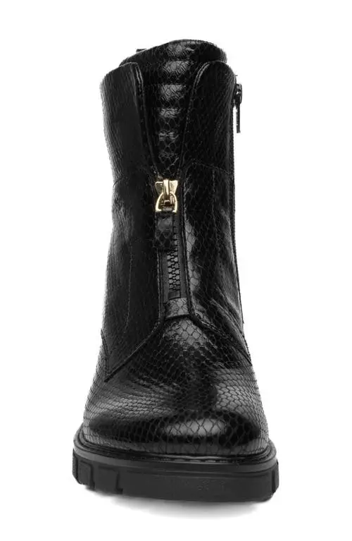 ARA Deon Leather Bootie - Black Snake Print