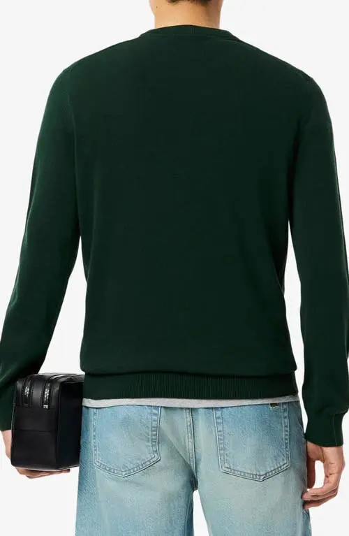 Lacoste Cotton Jersey Crewneck Sweater - Sinople