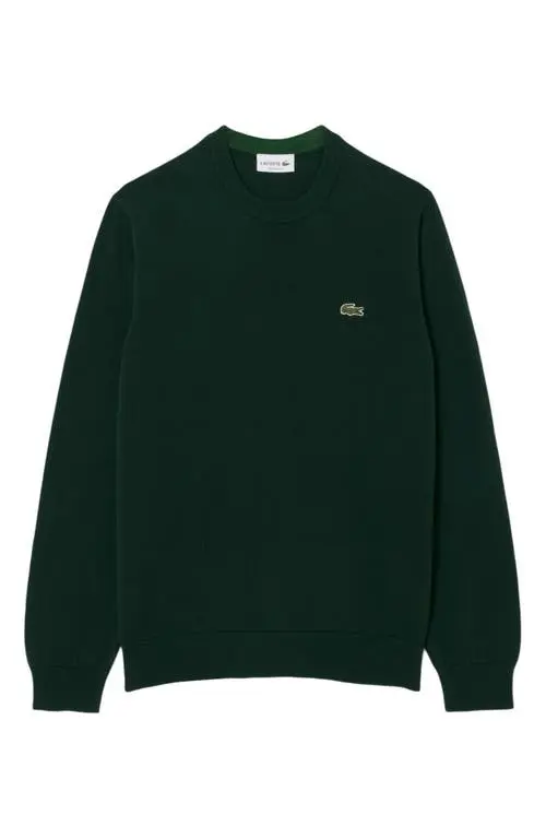 Lacoste Cotton Jersey Crewneck Sweater - Sinople