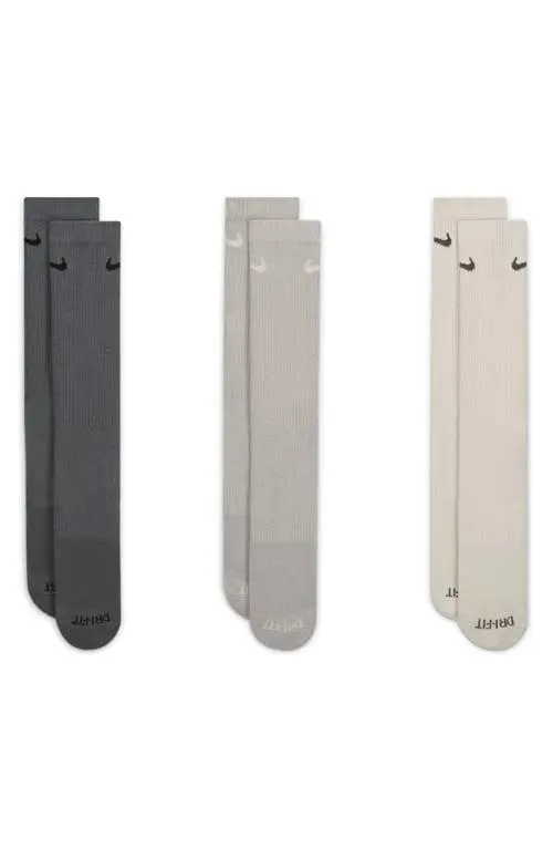 Nike Everyday Plus Cushion Crew Training Socks 3 Pack - Grey Multi