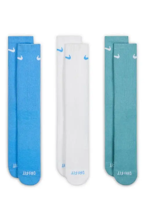 Nike Everyday Plus Cushion Crew Training Socks 3 Pack - Teal Multi