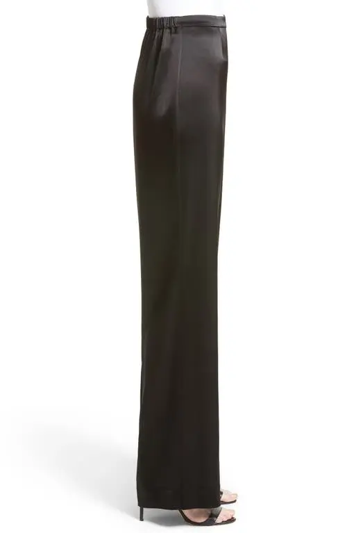 St. John Collection Kate Liquid Satin Pants - Cavr Caviar