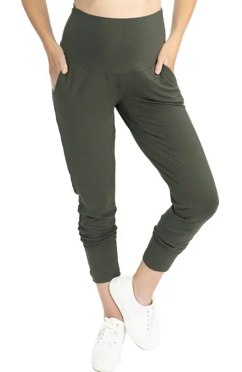 ANGEL MATERNITY Tapered Casual Maternity Pants - Khaki