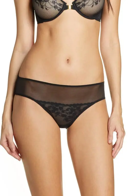 Natori Cherry Blossom Lace Briefs - Black