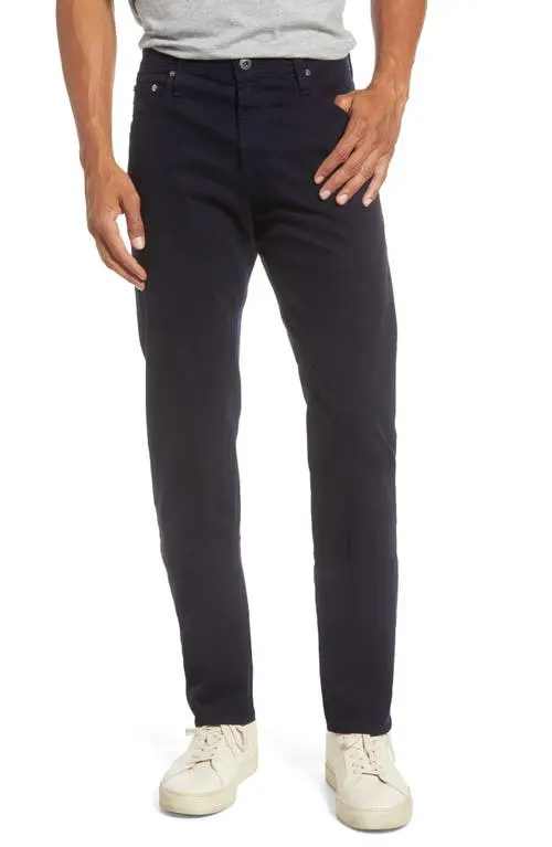 Ag Tellis Sueded Stretch Sateen Slim Leg Pants - Rich Navy