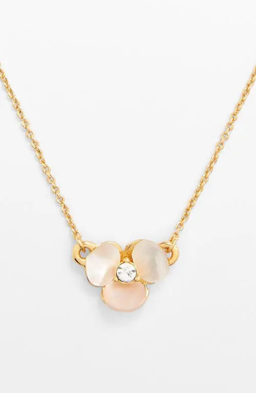 Kate Spade New York Disco Pansy Pendant Necklace - Cream/clear/gold