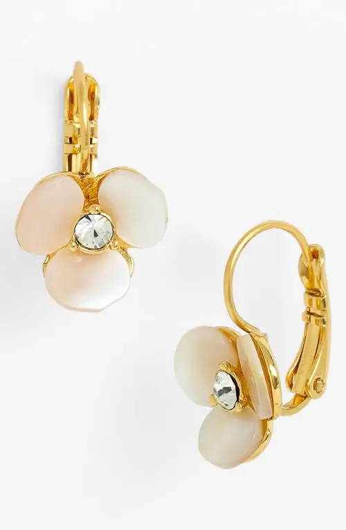 Kate Spade New York Disco Pansy Drop Earrings - Cream/ Clear/ Gold