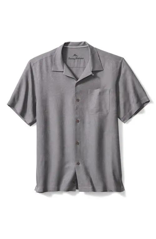 Tommy Bahama Tropic Isle Short Sleeve Button-up Silk Camp Shirt - Shadow