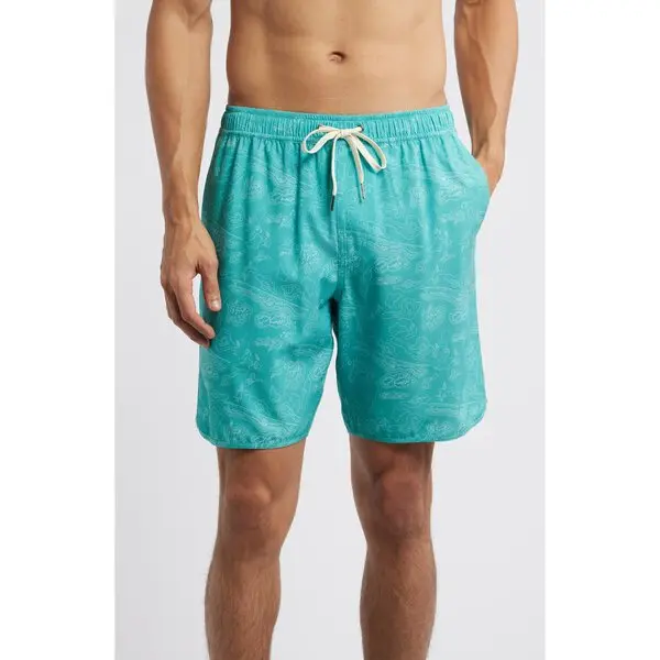 FAIR HARBOR Anchor Swim Trunks - Aqua