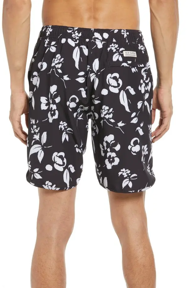 FAIR HARBOR Anchor Swim Trunks - Black Floral