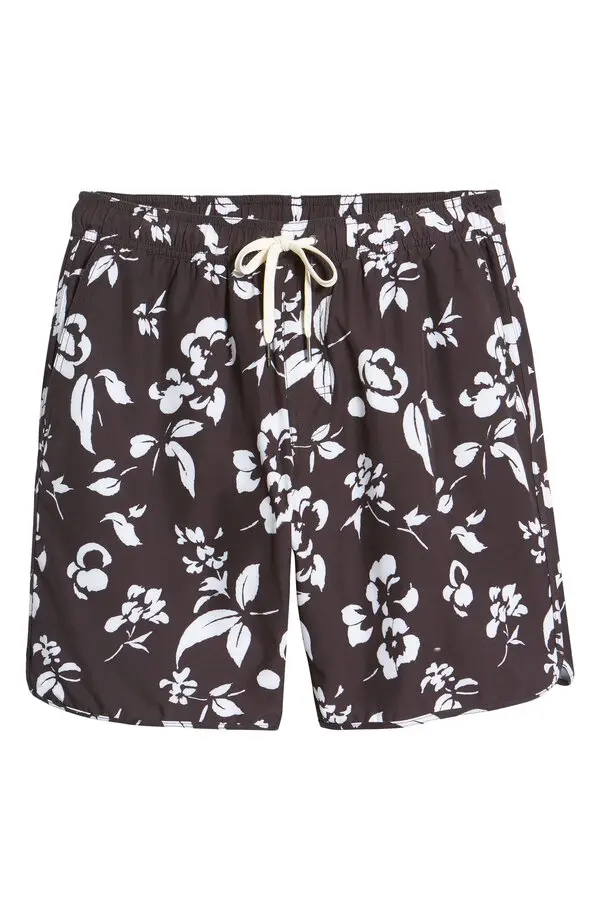 FAIR HARBOR Anchor Swim Trunks - Black Floral