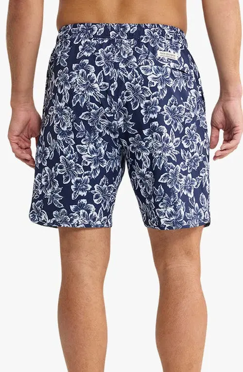 FAIR HARBOR Anchor Swim Trunks - Navy Botanical