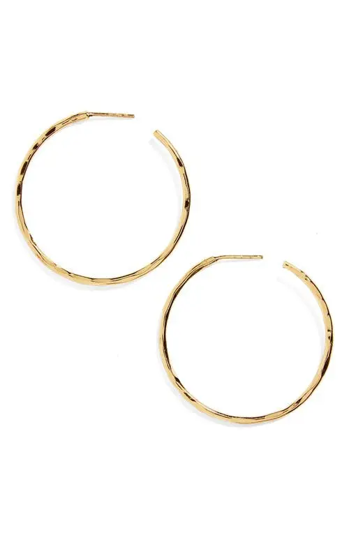 Argento Vivo Hammered Hoop Earrings - Gold