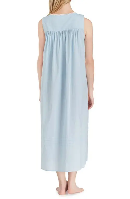 Eileen West Cotton Lawn Ballet Nightgown - Solid Blue