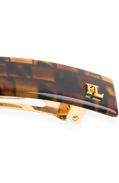 France Luxe Rectangular Barrette - Umber