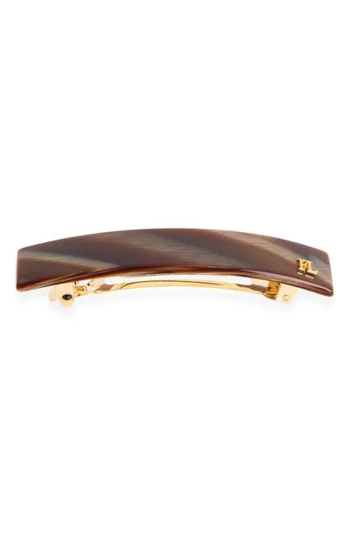 France Luxe Rectangular Barrette - Walnut