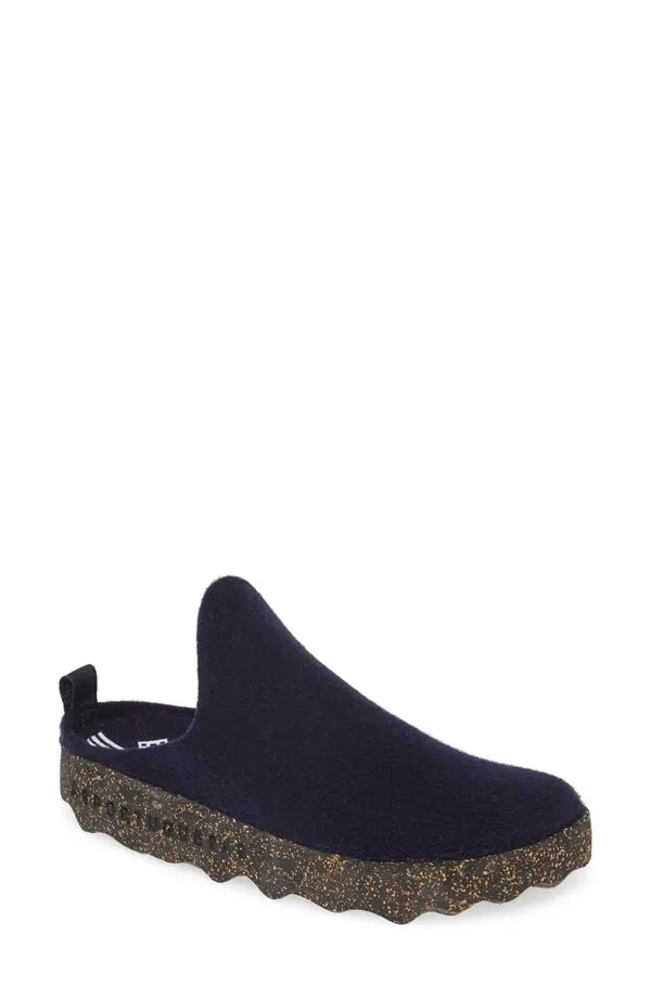 Fly London Come Sneaker Mule - Blue Tweed Fabric