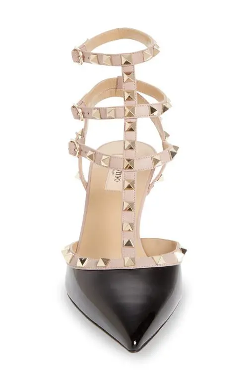 Valentino Garavani Rockstud Strappy Pumps - N91 Nero/poudre