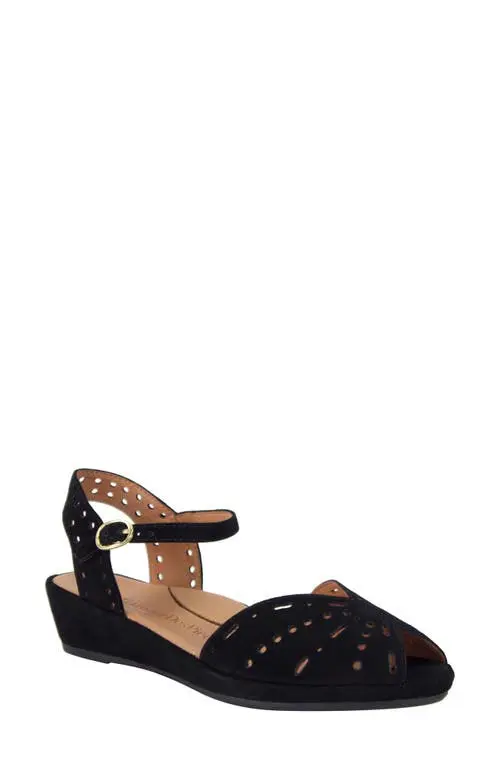 L'AMOUR DES PIEDS Brenn Ankle Strap Sandal - Black Suede