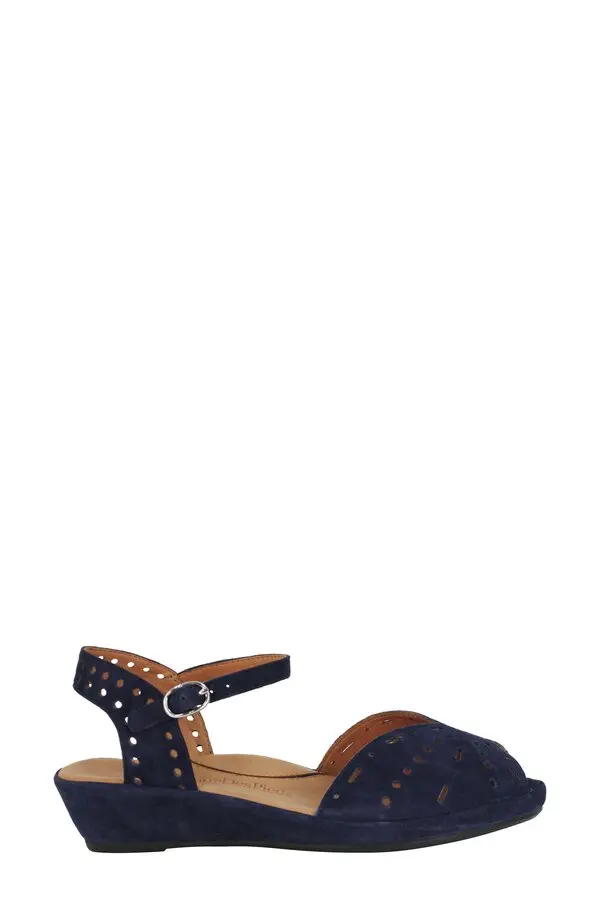 L'AMOUR DES PIEDS Brenn Ankle Strap Sandal - Navy Suede