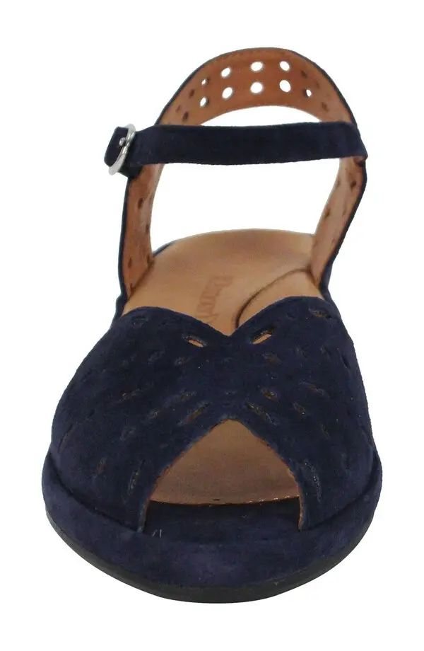 L'AMOUR DES PIEDS Brenn Ankle Strap Sandal - Navy Suede