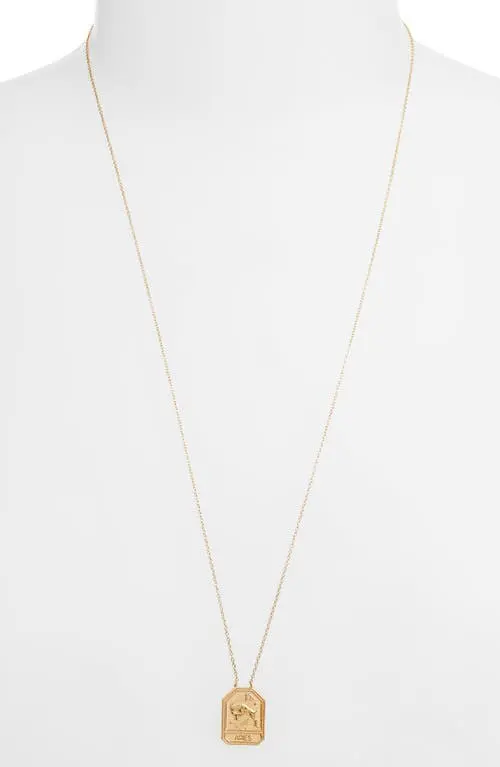 Jennifer Zeuner Jewelry Kiana Zodiac Pendant Necklace - Aries Gold