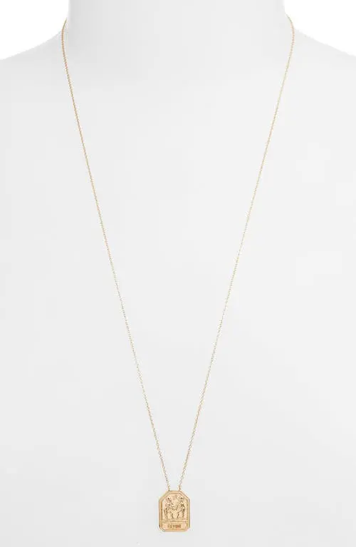 Jennifer Zeuner Jewelry Kiana Zodiac Pendant Necklace - Gemini Gold