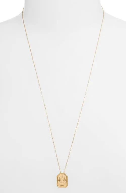 Jennifer Zeuner Jewelry Kiana Zodiac Pendant Necklace - Libra Gold