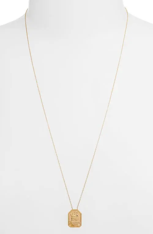 Jennifer Zeuner Jewelry Kiana Zodiac Pendant Necklace - Taurus Gold