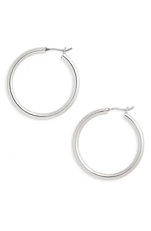 Nordstrom Medium Endless Hoop Earrings - Rhodium