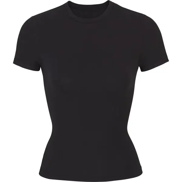SKIMS Crop Cotton Blend T-shirt - Soot