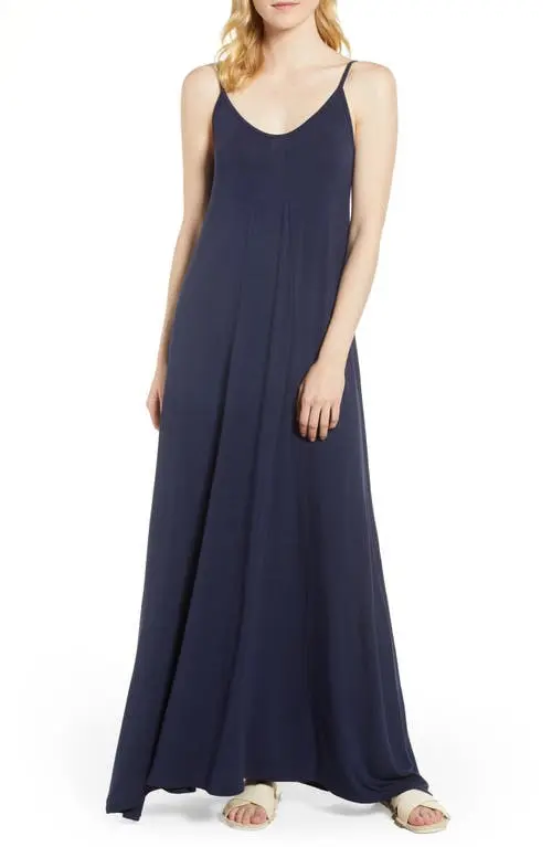 Loveappella Stretch-knit Maxi Dress - Midnight Blue