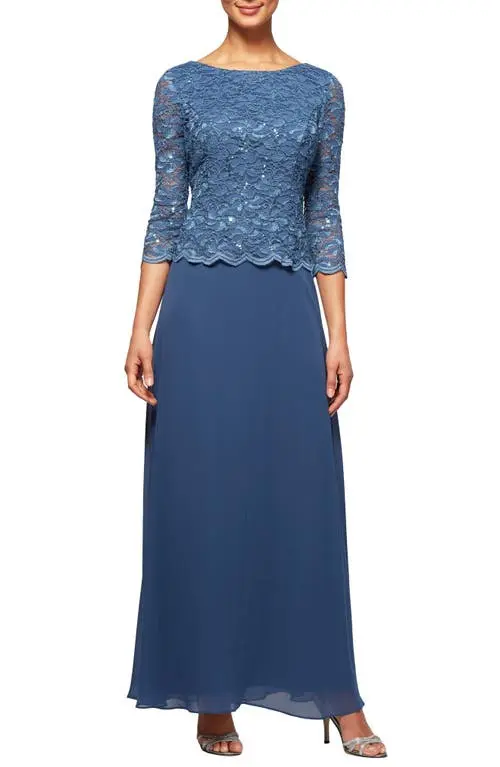 Alex Evenings Mock Two-piece Gown