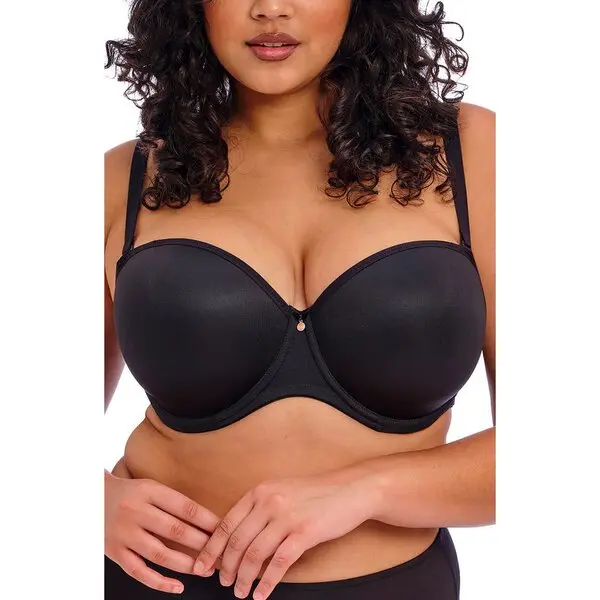 Elomi Smooth Full Figure Strapless Underwire Bra - Black