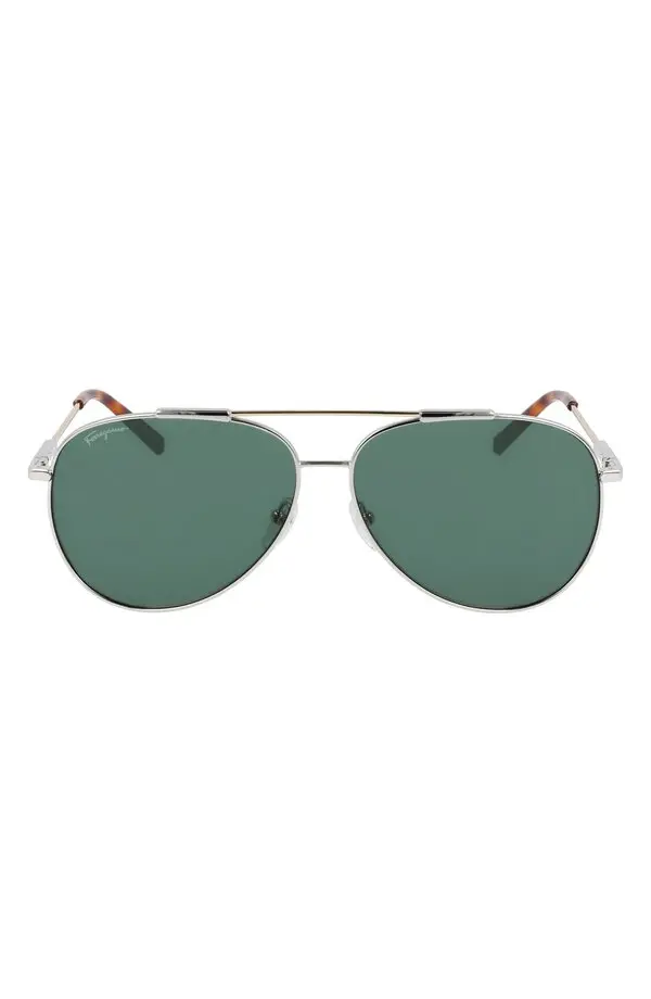 New! Salvatore Ferragamo Gold/Green Oversized Aviator Sunglasses with Case Salvatore Ferragamo | Accessories | New Salvatore Ferragamo  main image 3
