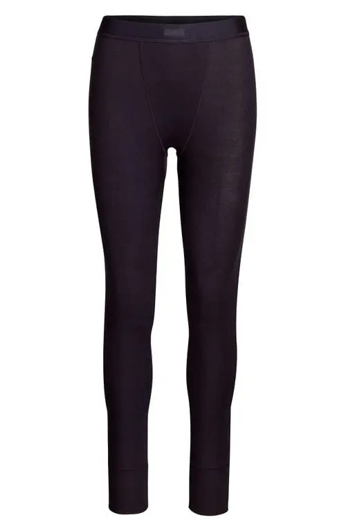 SKIMS Stretch Cotton Rib Leggings - Soot