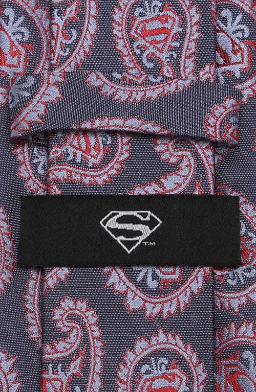 CUFFLINKS, INC. Paisley Superman Logo Neck Tie - Blue