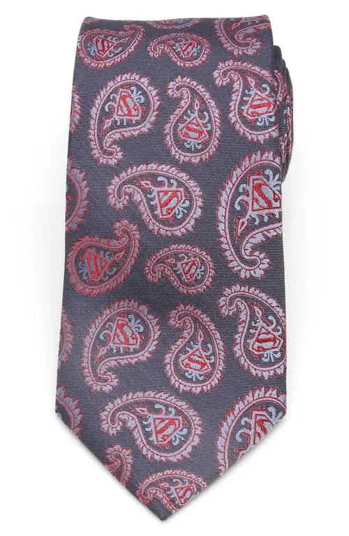 CUFFLINKS, INC. Paisley Superman Logo Neck Tie - Blue