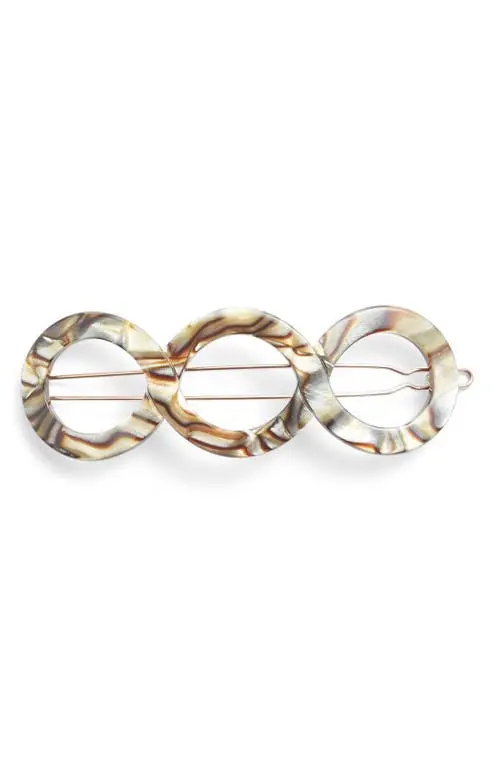 France Luxe Triple Circle Tige Boule Barrette - Onyx
