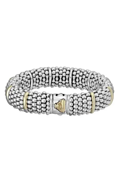 Lagos Oval Caviar Beaded Bracelet - Silver/gold