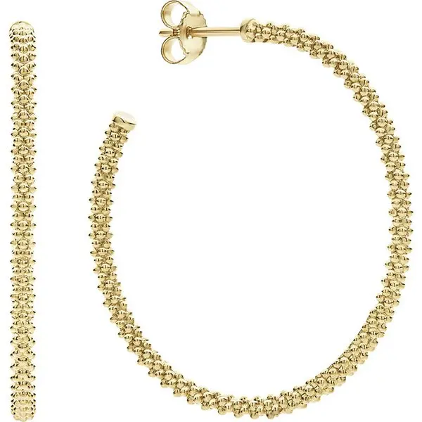 Lagos 18k Caviar Hoop Earrings - Gold