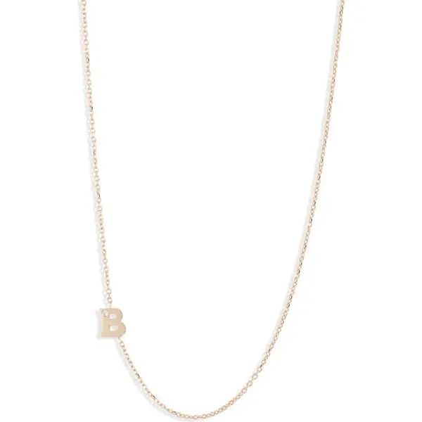 Anzie Diamond Initial Pendant Necklace - B