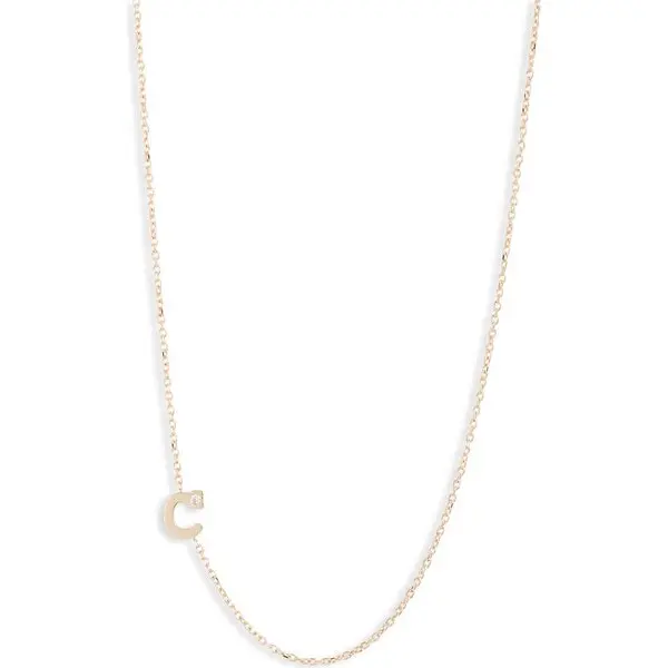 Anzie Diamond Initial Pendant Necklace - C