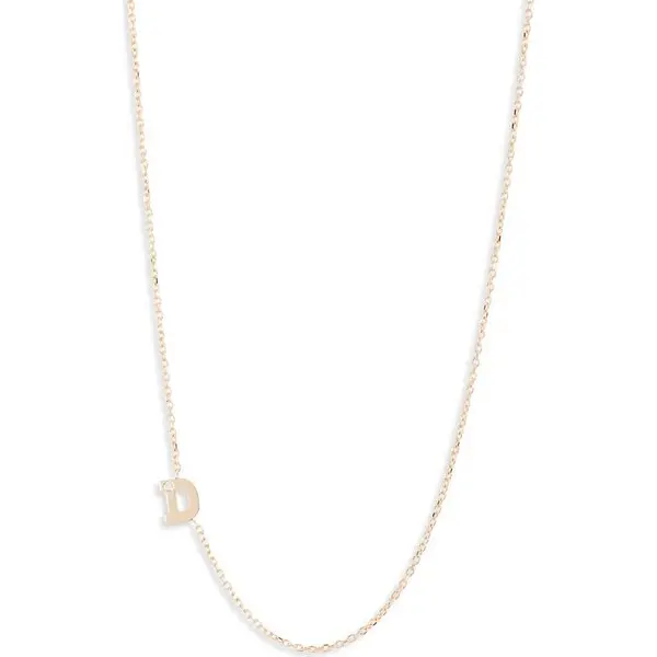 Anzie Diamond Initial Pendant Necklace - D
