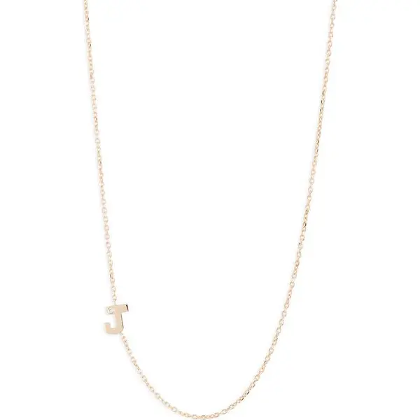 Anzie Diamond Initial Pendant Necklace - J